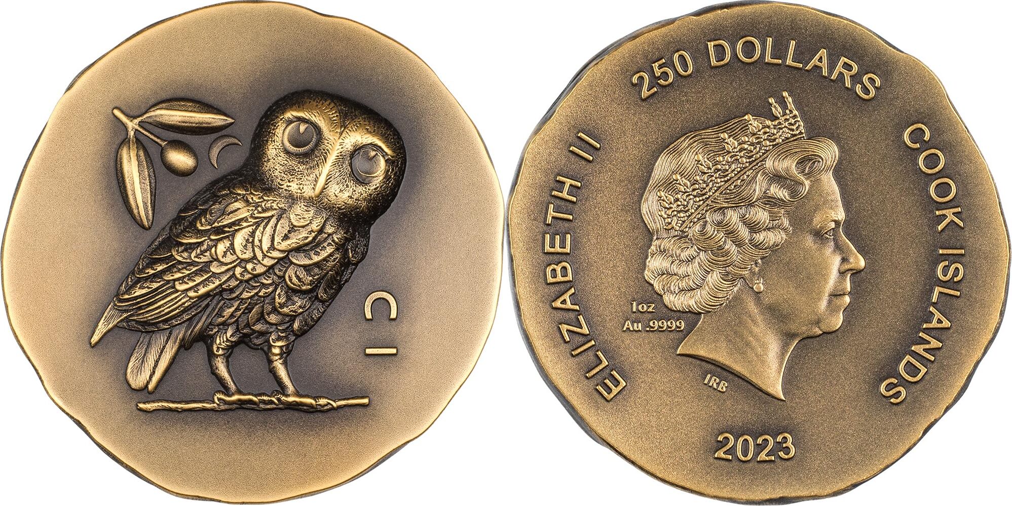 250 Dollars OWL OF ATHENA Numismatic Icons 1 Oz Gold Coin 250$ Cook ...