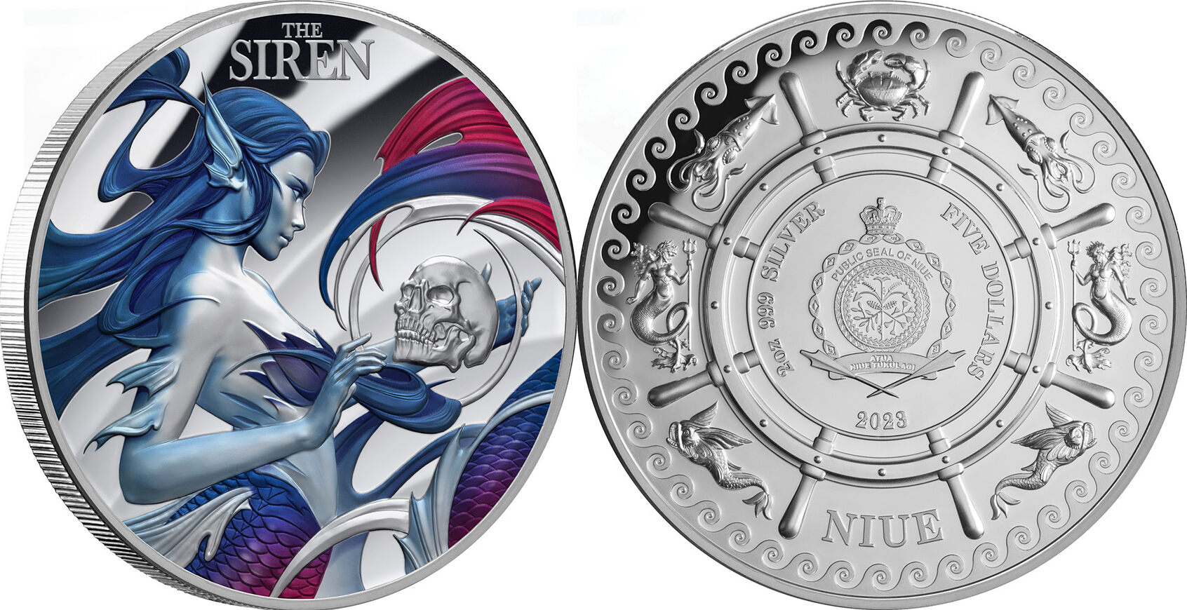 5 Dollars SIREN 2 Oz Silver Coin 5$ Niue 2023 Proof | MA-Shops
