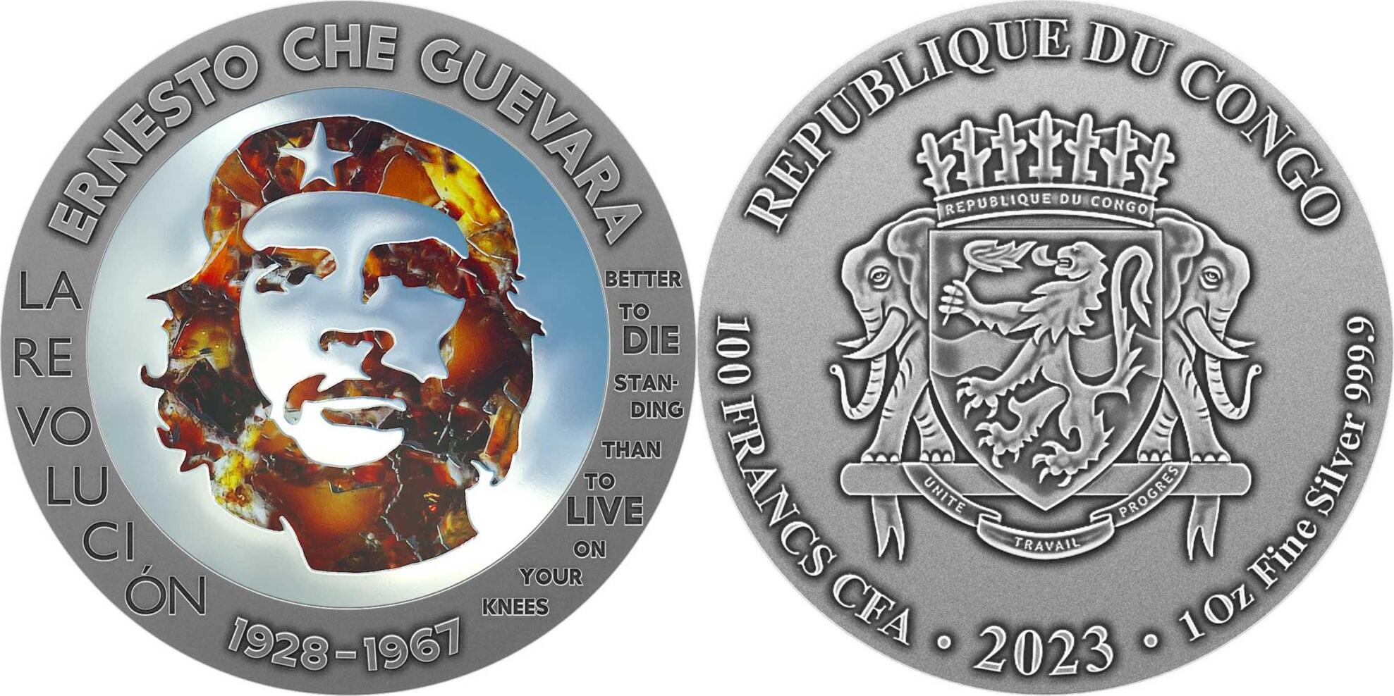 Congo Democratic Republic ERNESTO CHE GUEVARA Amber and Steel 1 Oz ...