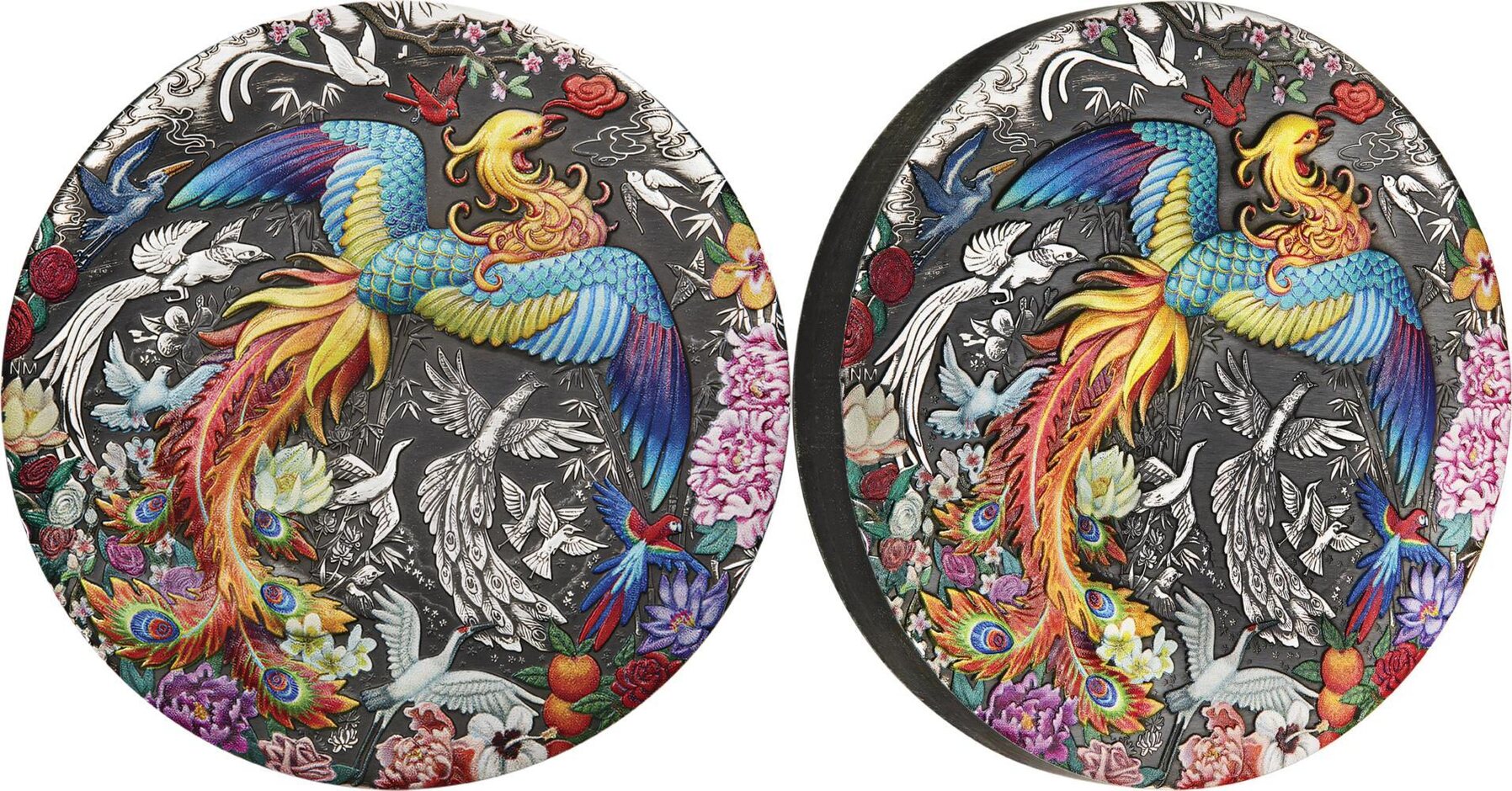 5 Dollars PHOENIX AND BIRDS 5 Oz Silver Coin 5$ Tuvalu 2023 Antique ...