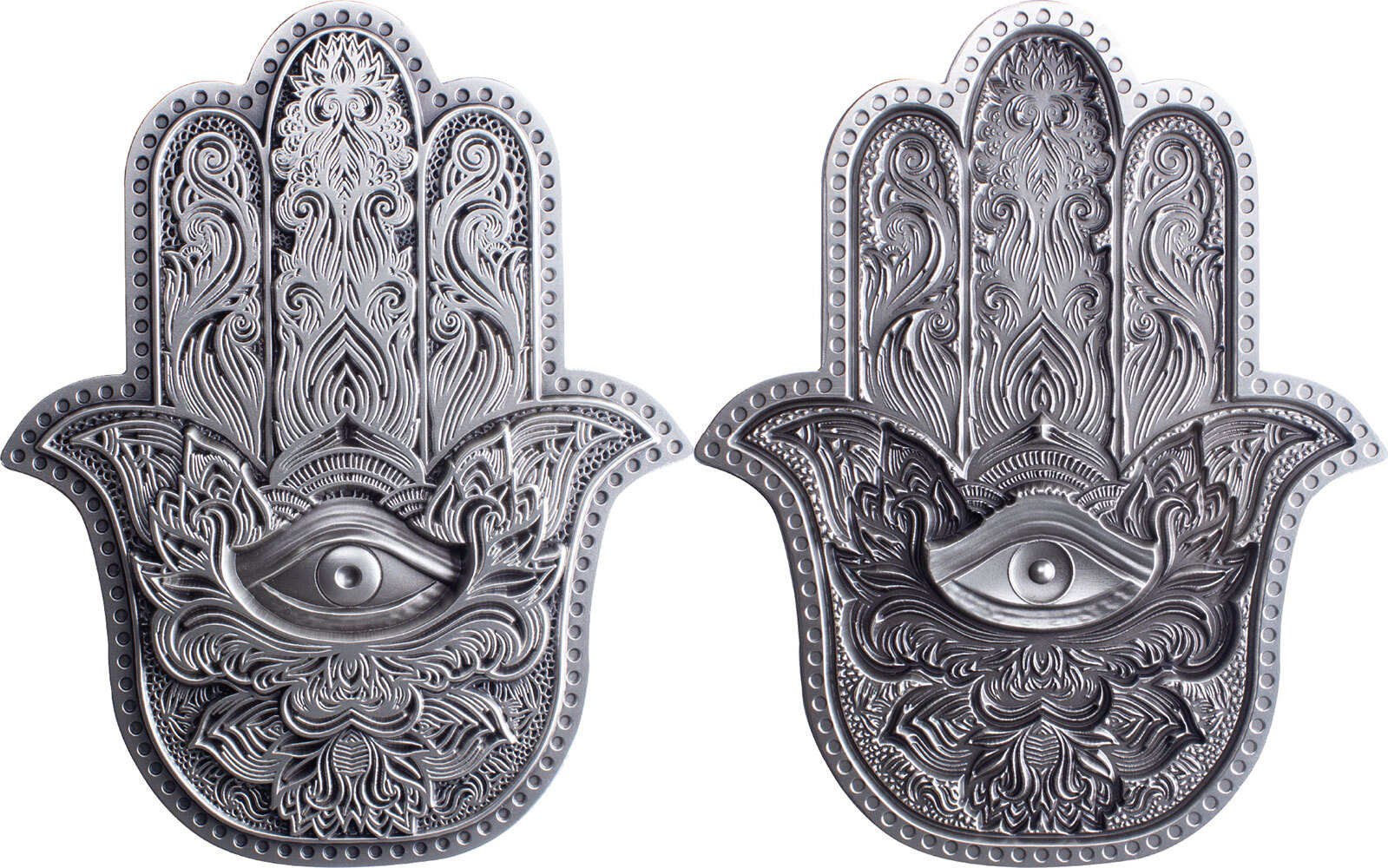 HAMSA Hand of Fatima 1 Kg Silver Stackable 2023 Antique Finish | MA-Shops