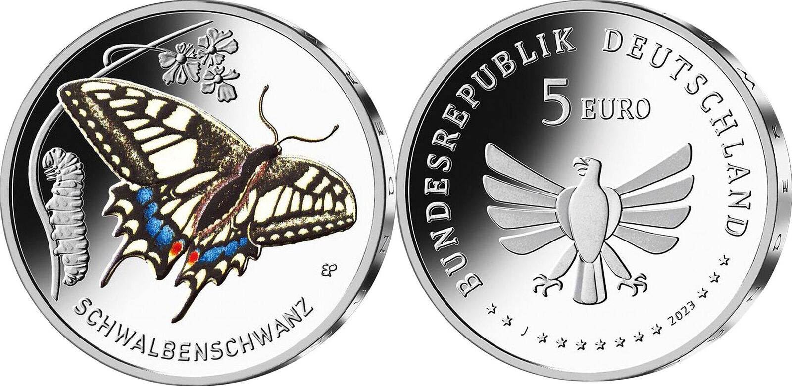 5 Euro SWALLOWTAIL Butterfly Wonderful World Of Insects Basemetal Coin ...