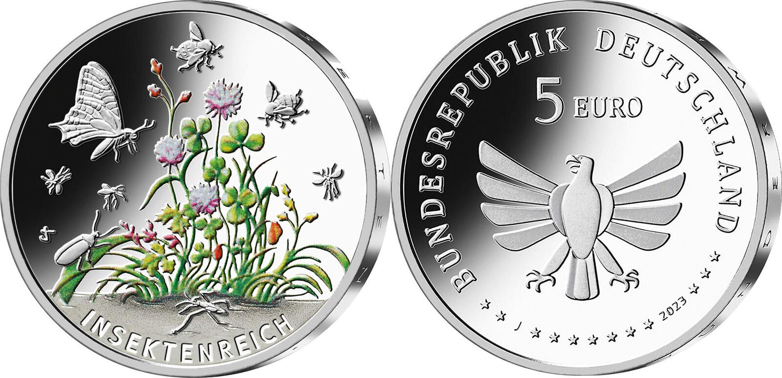 5 Euro INSECT KINGDOM Wonderful World Of Insects Basemetal Coin 5€ Euro ...