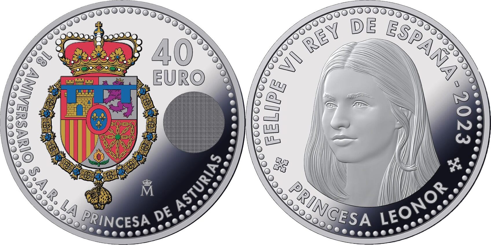 40 Euro PRINCESA LEONOR Princess Silver Coin 40€ Euro Spain 2023 BU ...