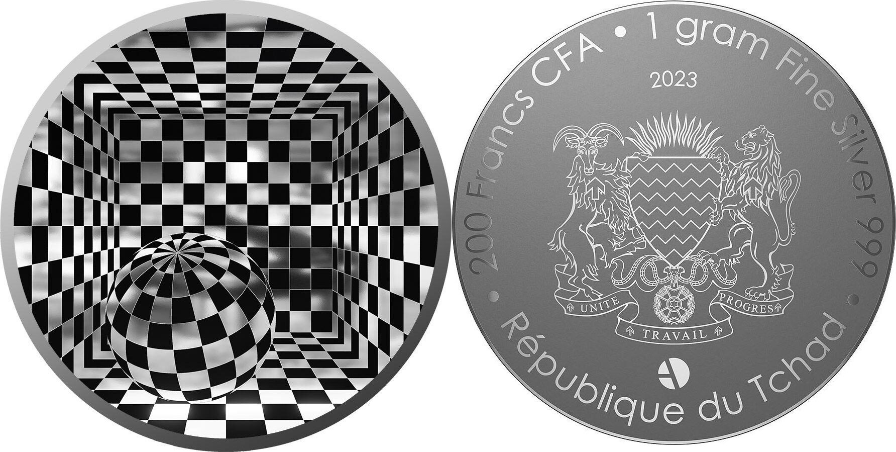 ILLUSION ROOM V2 Silver Coin 200 Francs Chad 2023 Proof | MA-Shops