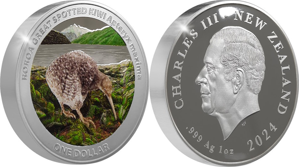 1 Dollar KIWI Colored 1 Oz Silver Coin 1$ New Zealand 2024 Proof | MA-Shops
