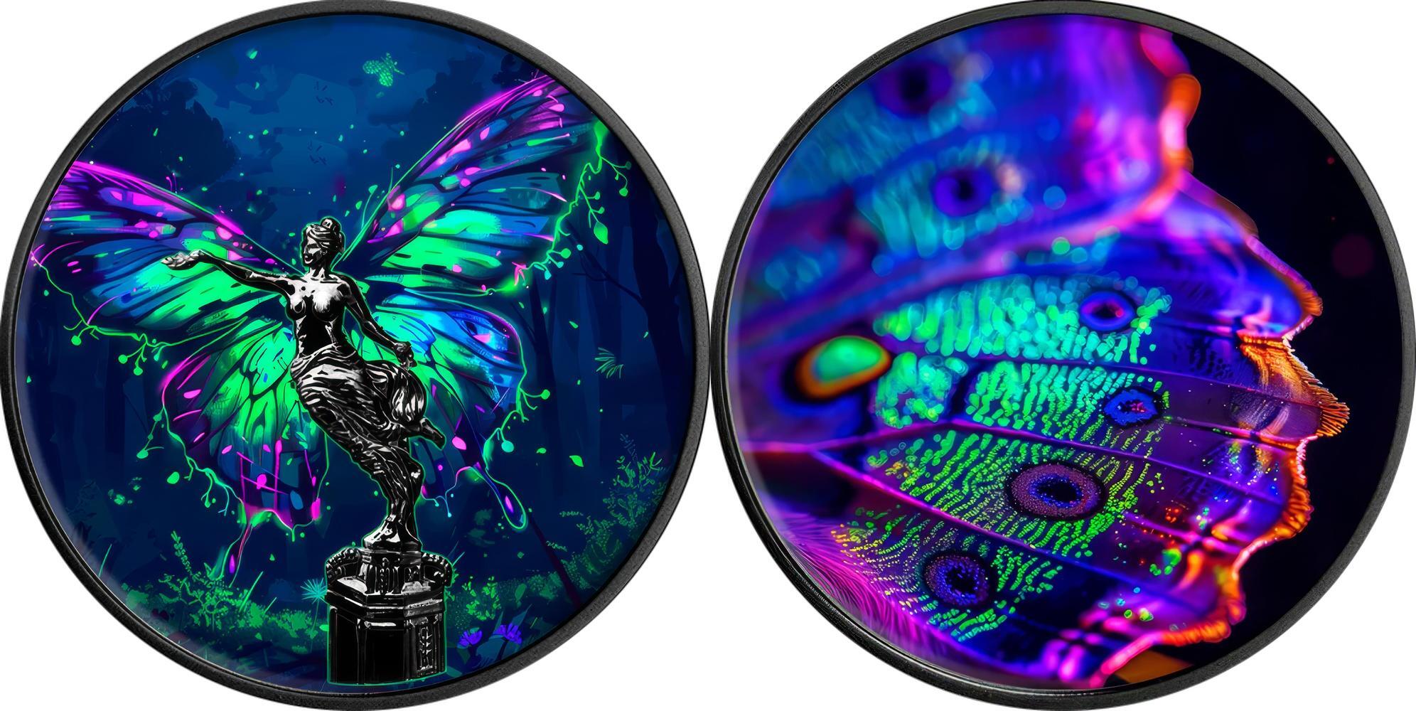 PANDORIAN BUTTERFLY Neon Libertad 1 Oz Silver Coin Mexico 2023 BU ...
