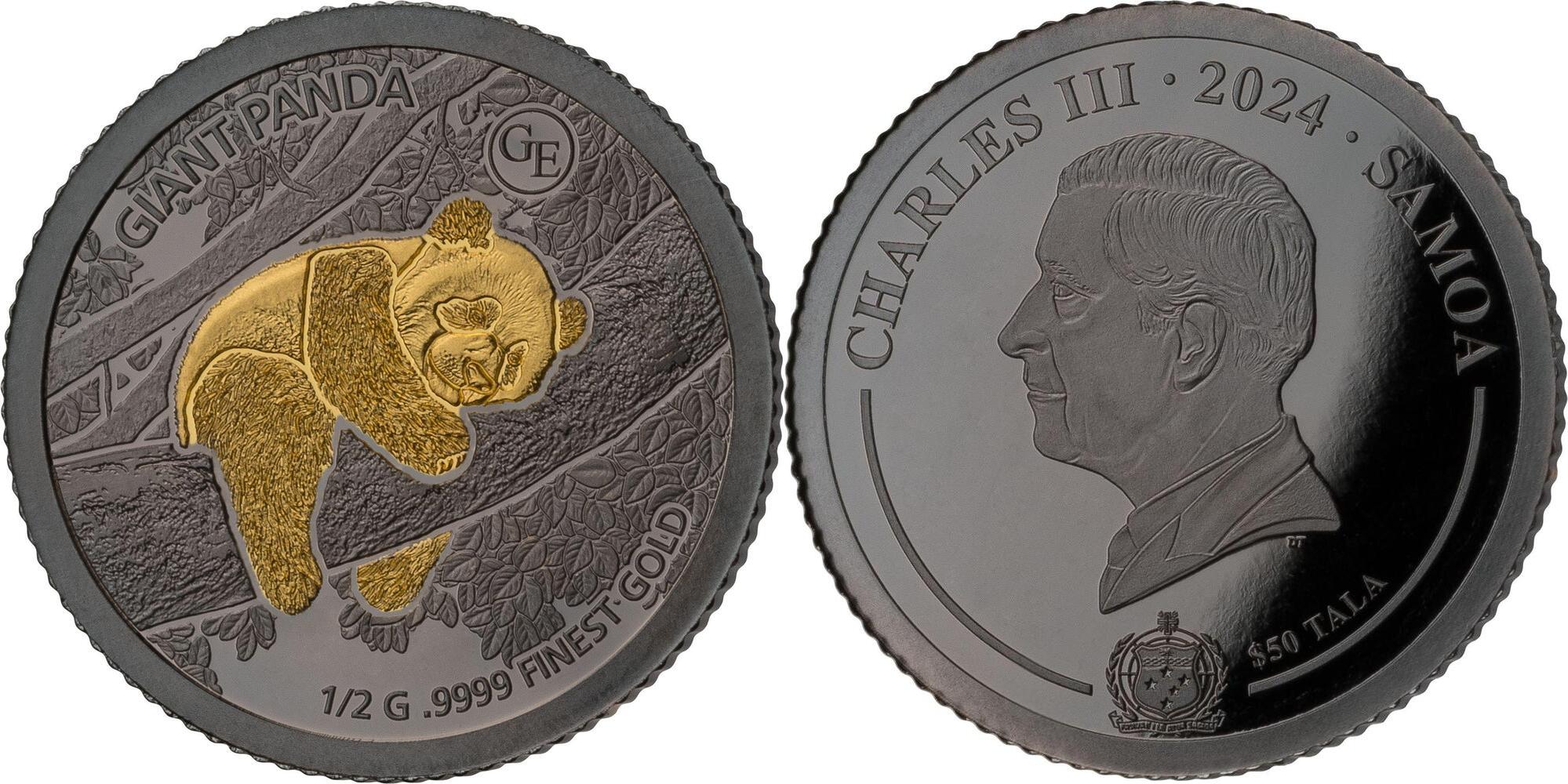 50 Tala PANDA Golden Enigma Gold Coin 50 $ Tala Samoa 2024 Proof | MA-Shops
