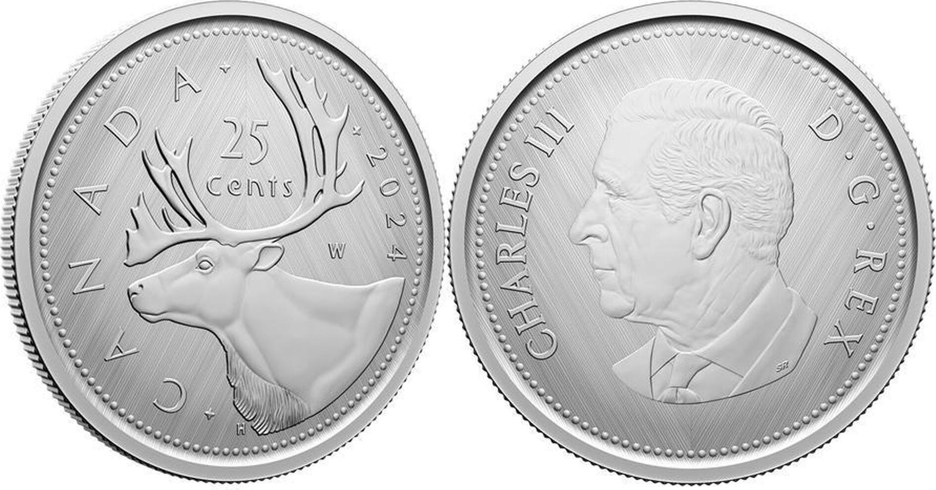 CARIBOU Tribute W Mint Mark Silver Coin 25 Cents Canada 2024 BU ...