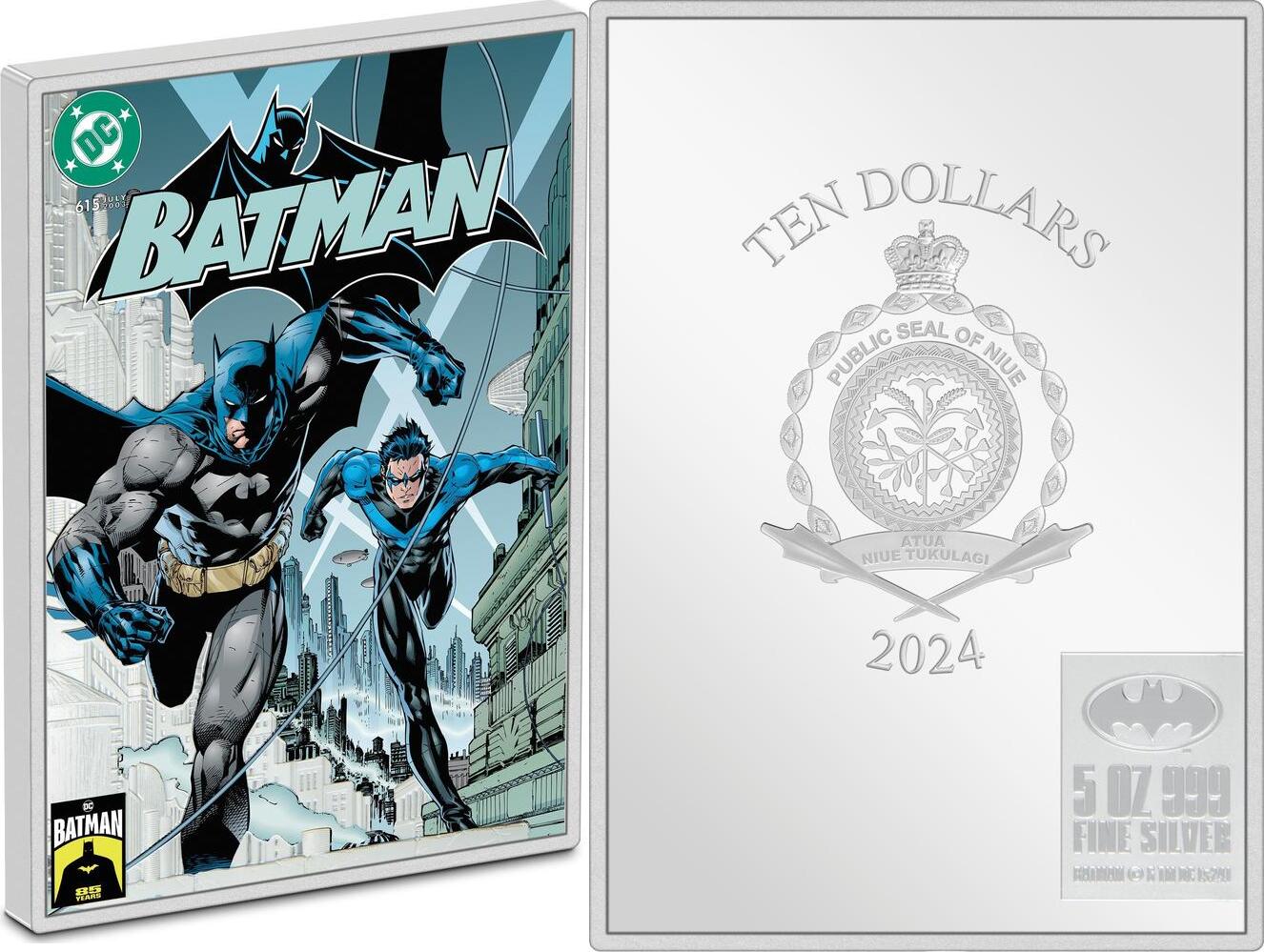 10 Dollars BATMAN 615 85th Anniversary 5 Oz Silver Coin 10$ Niue 2024 ...