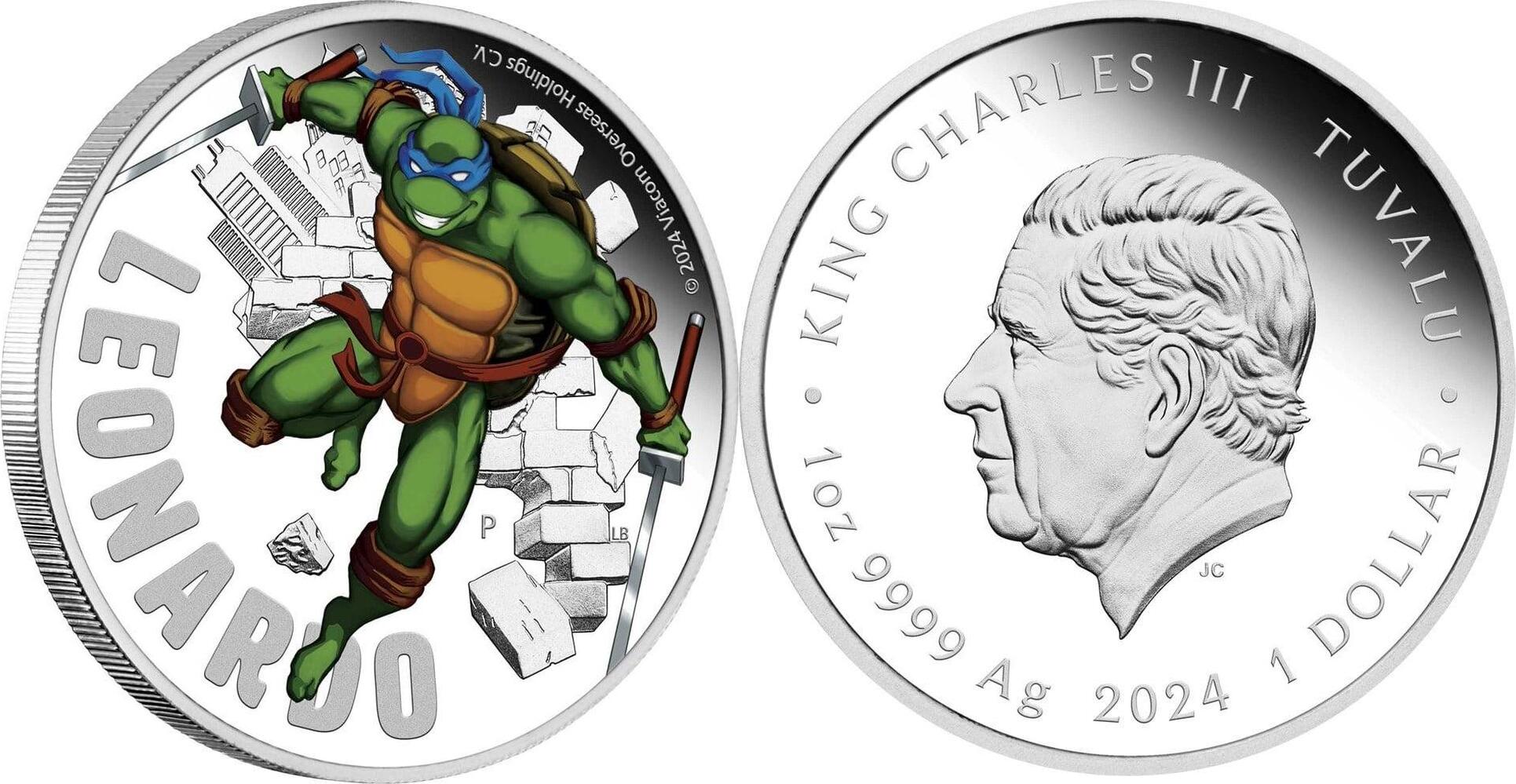 1 Dollar LEONARDO Teenage Mutant Ninja Turtles 1 Oz Silver Coin 1 ...