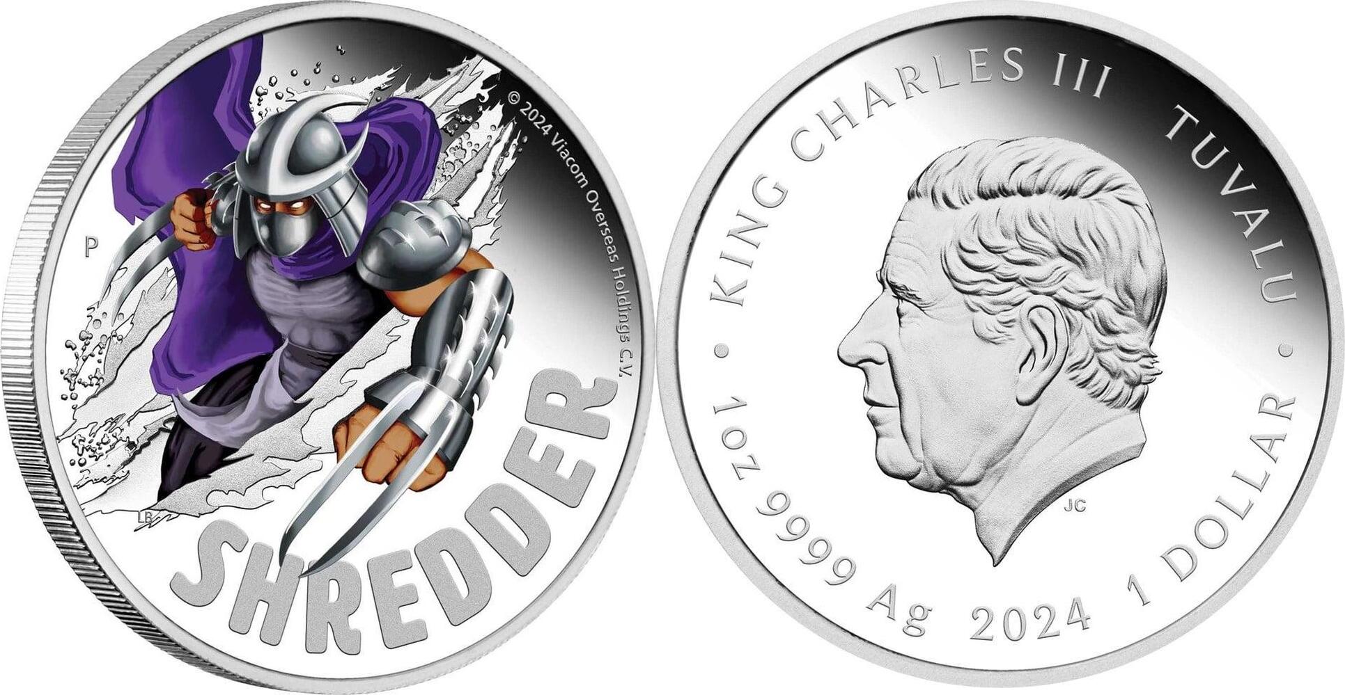1 Dollar SHREDDER Teenage Mutant Ninja Turtles 1 Oz Silver Coin 1 ...