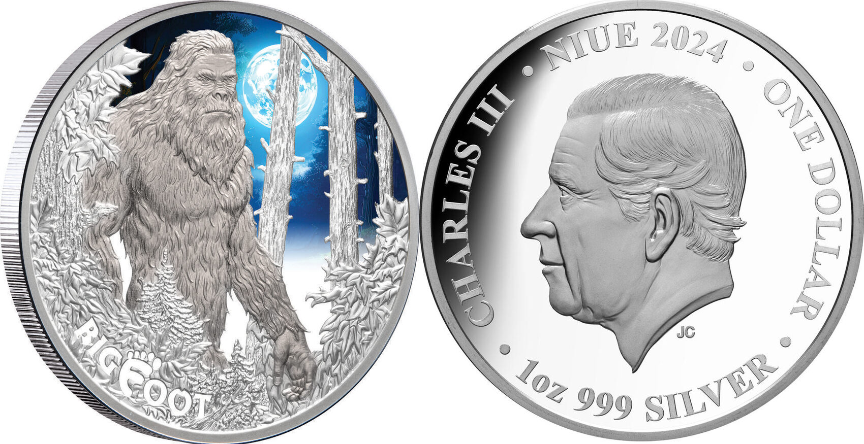 1 Dollar BIGFOOT 1 Oz Silver Coin 1$ Niue 2024 Proof | MA-Shops