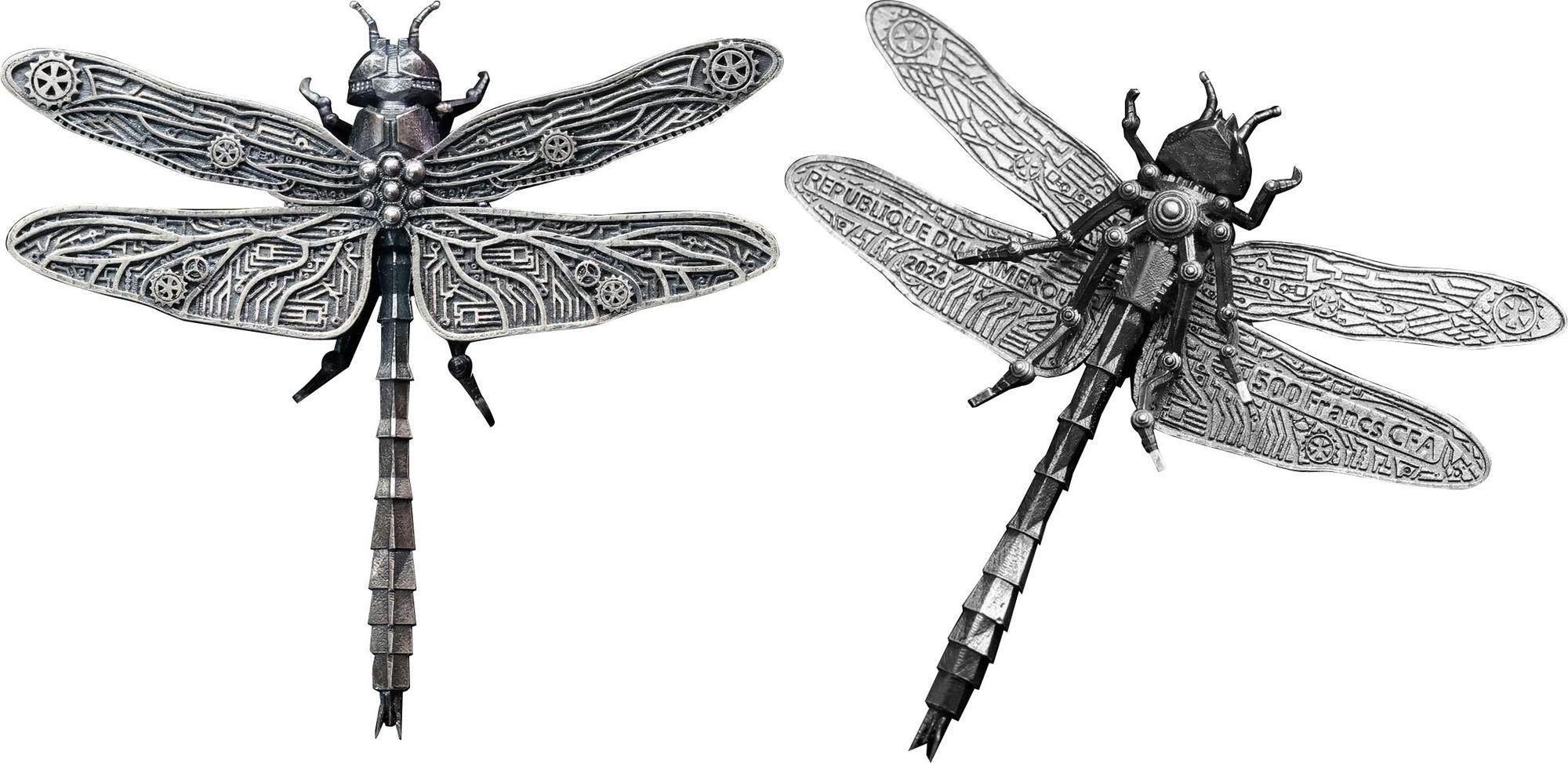 MECHANICAL DRAGONFLY Silver Coin 500 Francs Cameroon 2024 Proof | MA-Shops