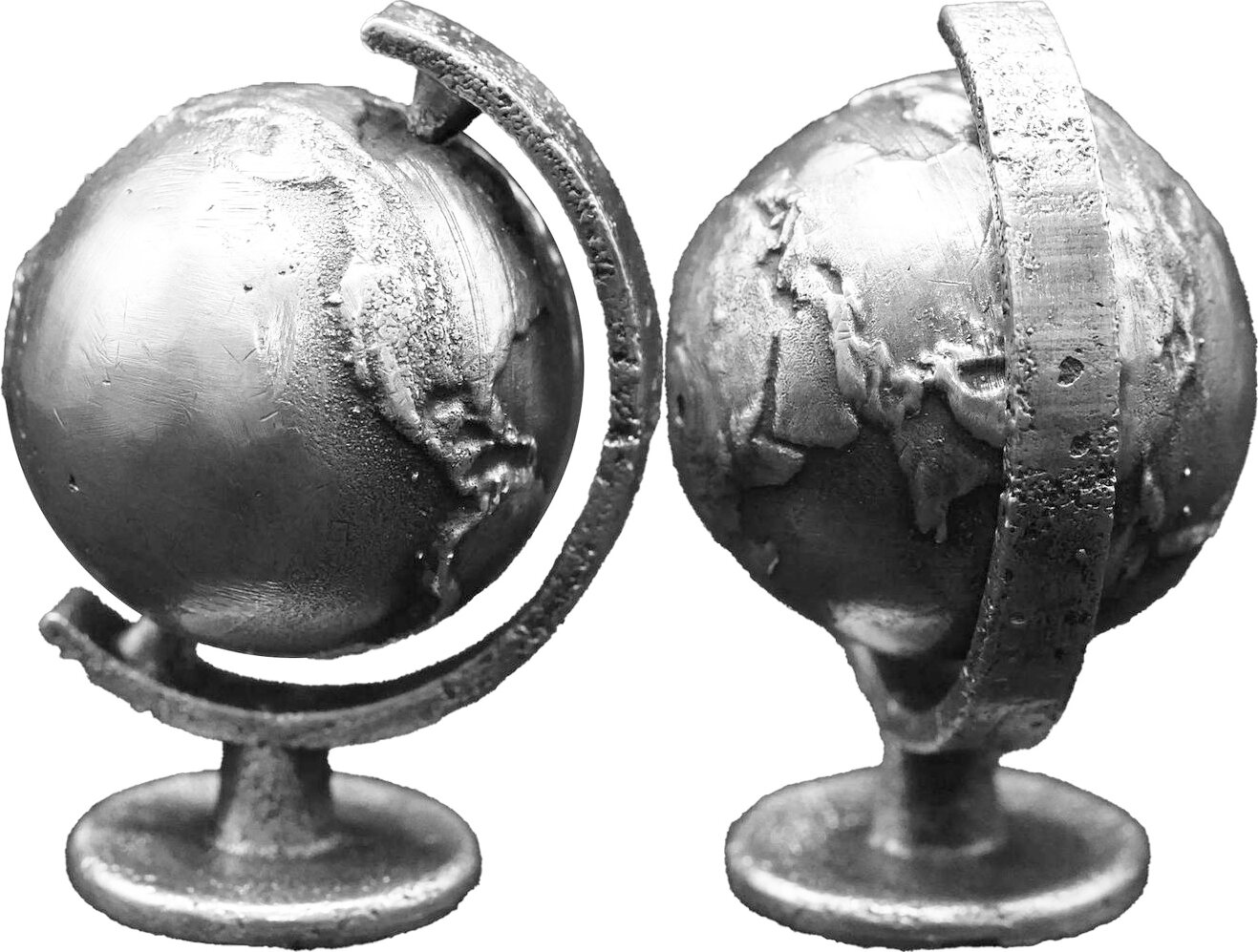 GLOBE 3 Oz Silver Statue Antique Finish | MA-Shops