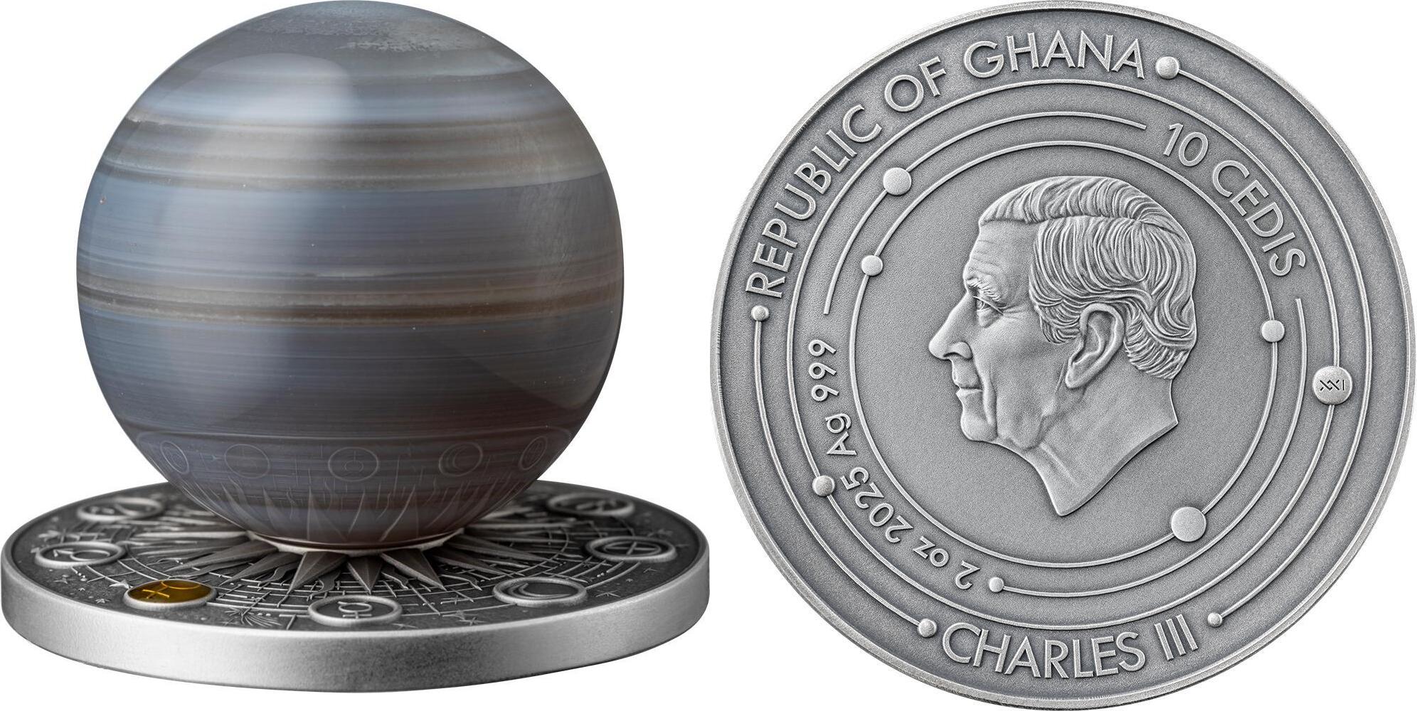 Cameroon VENUS Solar System 2 Oz Silver Coin 10 Cedis Ghana 2025 ...