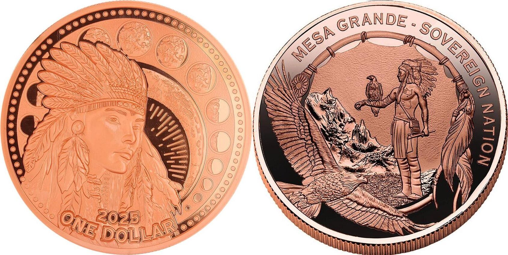 United States 1 Dollar MOON GODDESS HANWI 5 Oz Copper Coin 1$ USA 2025 ...