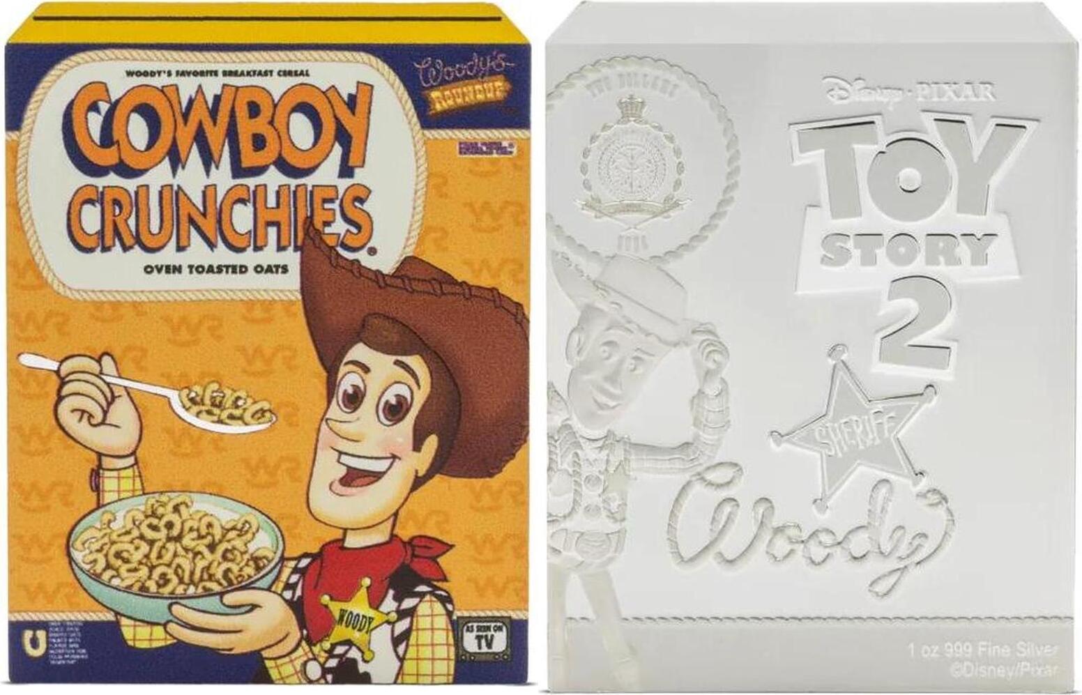 2 Dollars WOODY ROUNDUP Toy Story Disney 25th Anniversary 1 Oz Silver ...