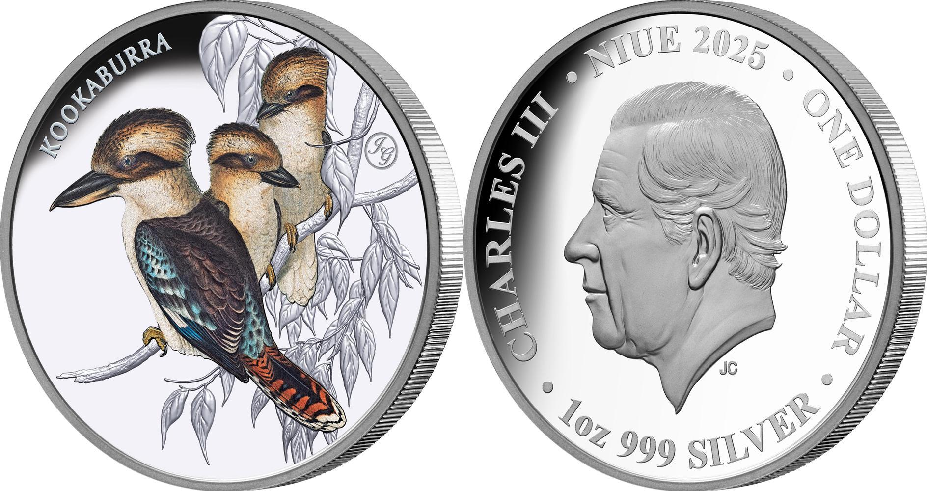 1 Dollar KOOKABURRA Birds of Australia 1 Oz Silver Coin 1$ Niue 2025 ...