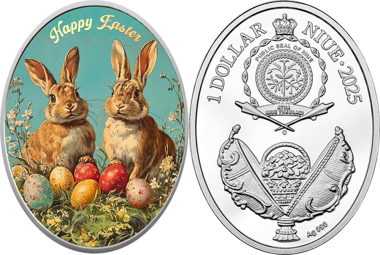 1 Dollar EASTER EGG Silver Coin 1$ Niue 2025 Proof | MA-Shops