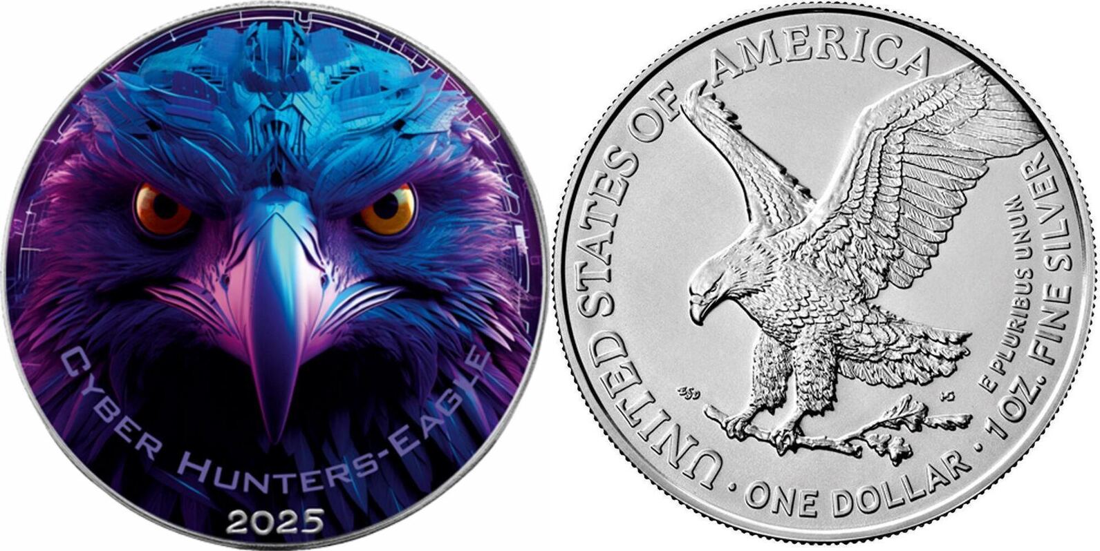 United States 1 Dollar EAGLE Cyber Hunters 1 Oz Silver Coin 1$ USA 2025 ...