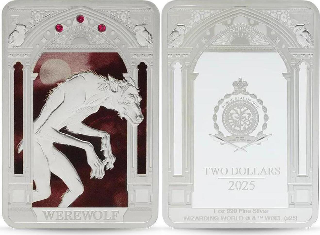 2 Dollars WEREWOLF Harry Potter Magical Creatures 1 Oz Silver Coin 2 ...