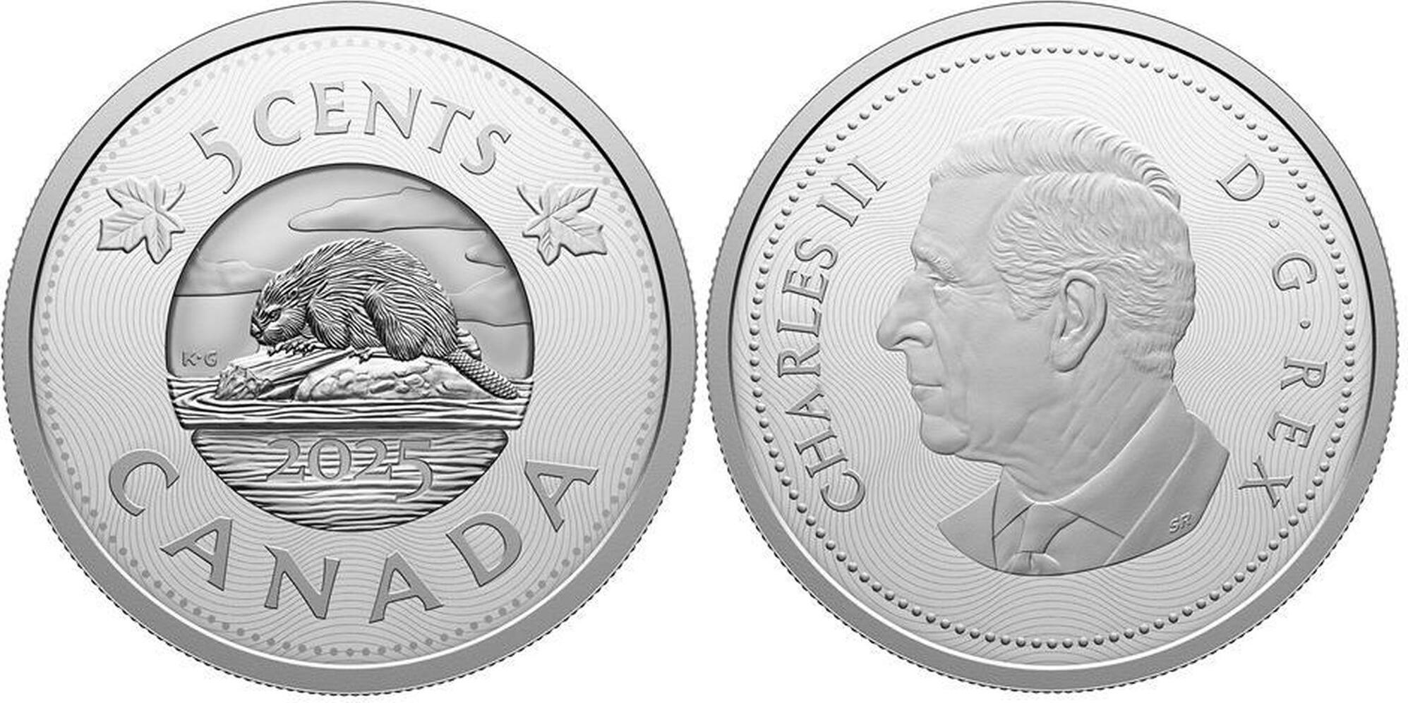 MULTILAYERED BEAVER Silver Coin 5 Cents Canada 2025 Proof | MA-Shops