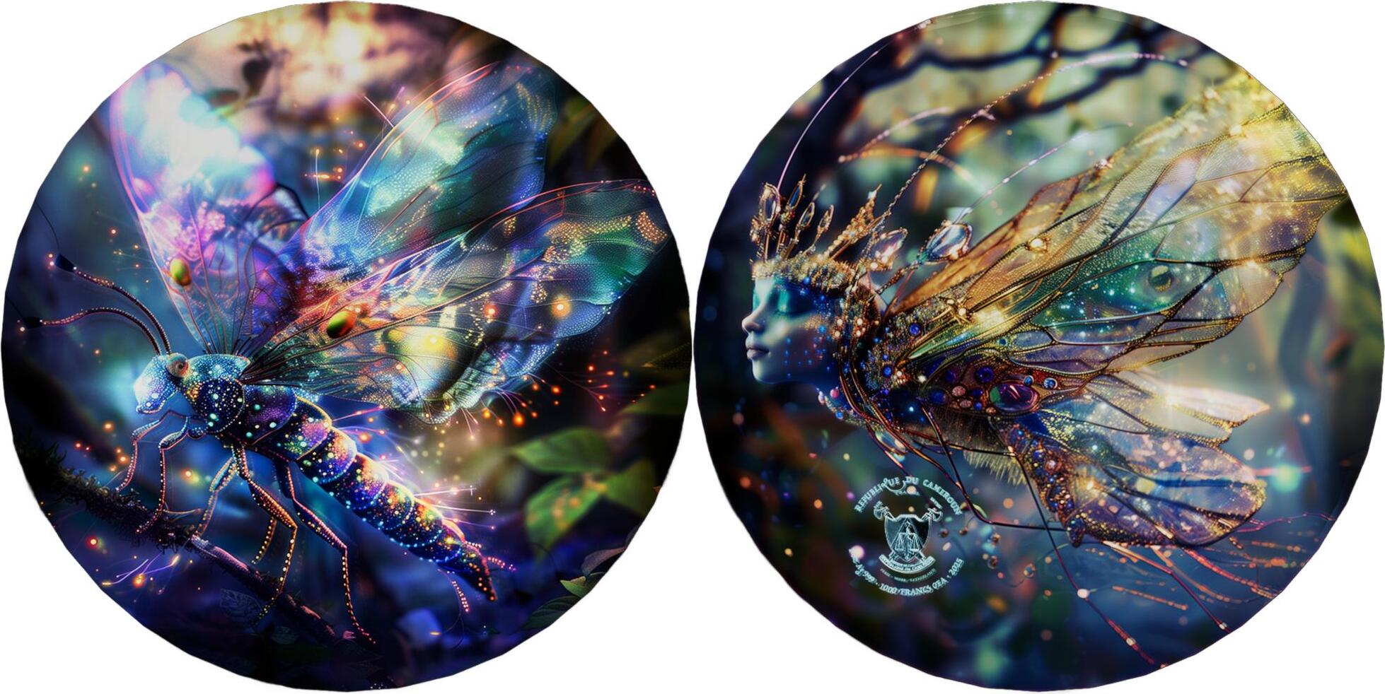 DRAGONFLY IN FAIRYLAND 1 Oz Silver Coin 1000 Francs Cameroon 2025 ...