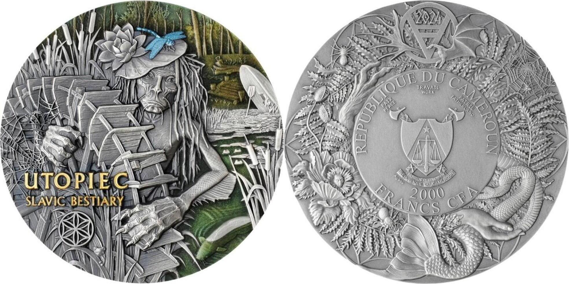 UTOPIEC Slavic Bestiary 3 Oz Silver Coin 2000 Francs Cameroon 2024 ...