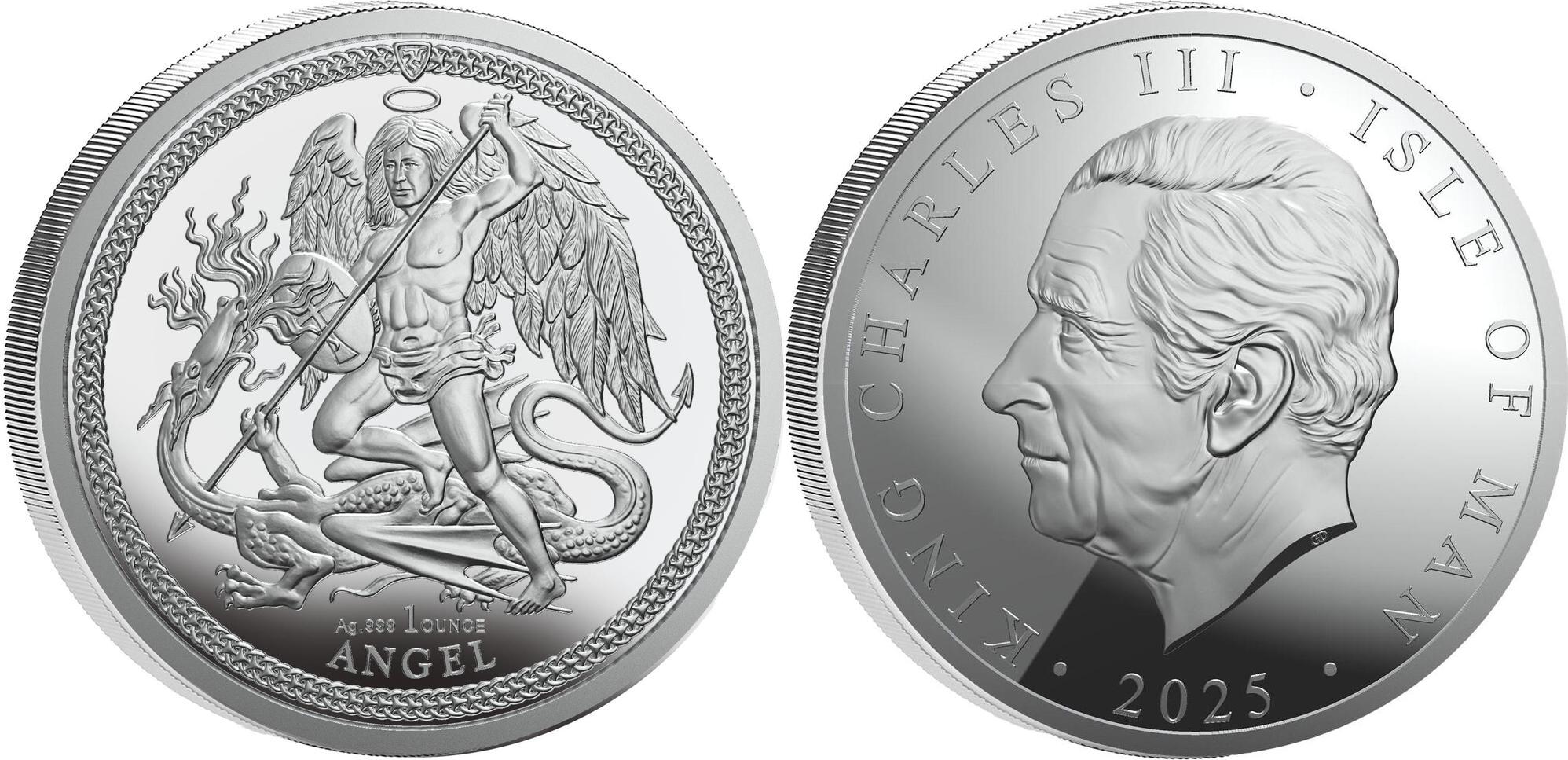 ANGEL 2 x 1 Oz Silver Coin 1 Angel Isle of Man 2025 Proof | MA-Shops
