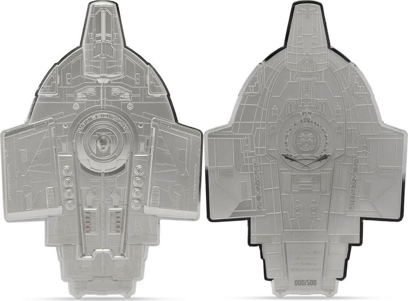 5 Dollars U.S.S. DEFIANT NX-74205 Star Trek Ships 3 Oz Silver Coin 5 ...