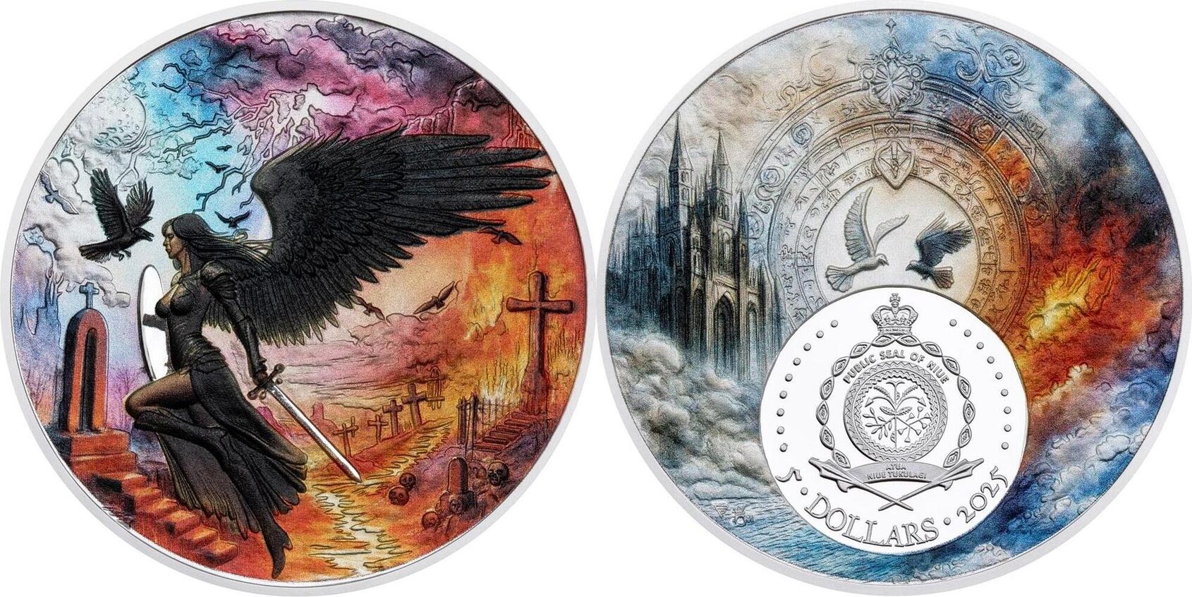 5 Dollars EVIL Battle Of Good And Evil Silver Coin 5$ Niue 2025 Reverse ...