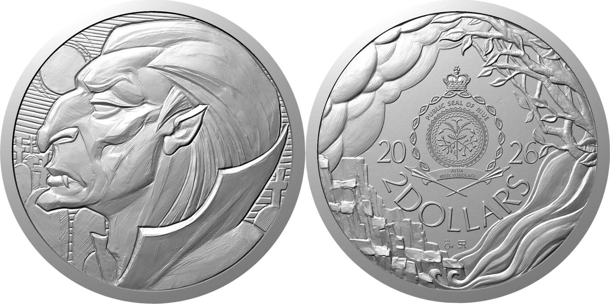 2 Dollars VAMPIRE Mythological Figures 1 Oz Silver Coin 2$ Niue 2026 ...