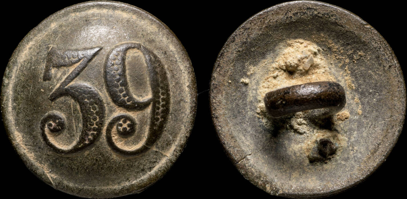 BUTTONS MILITARY Button Military Spanish, Regiment 39, Napoleonic wars ...