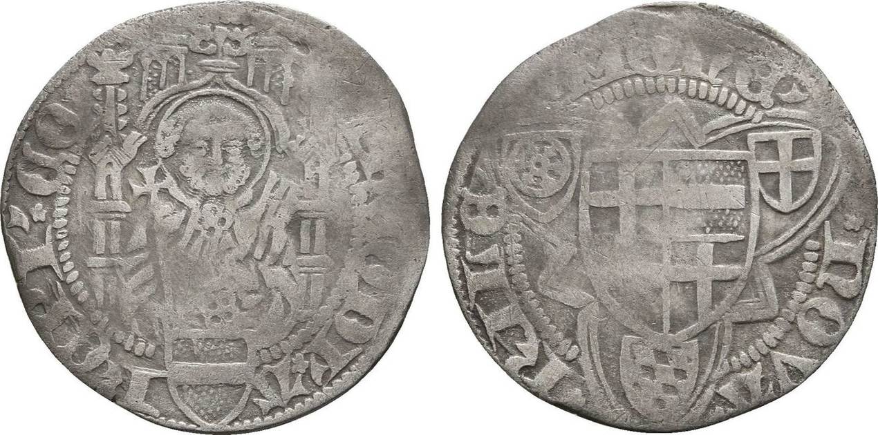 Köln Erzbistum: Weißpfennig Riel o.J.(um 1460) Dietrich II. Graf von Mörs, 1414-1463: VF- | MA-Shops