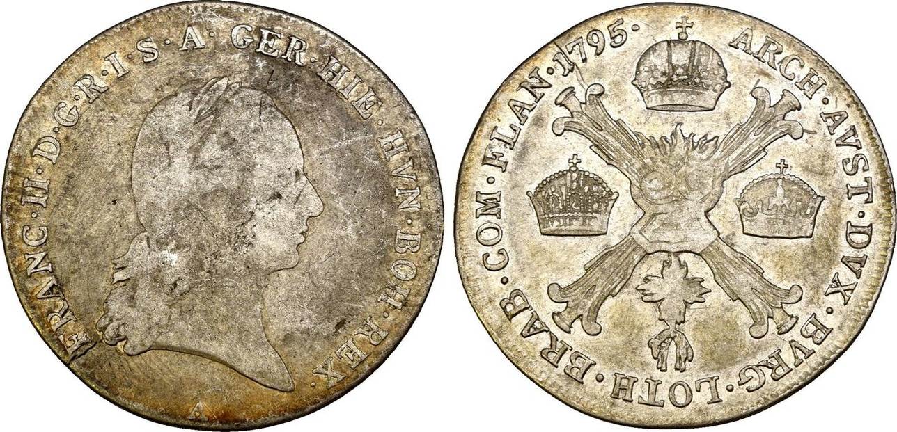 Habsburg: 1/4 Kronentaler Wien 1795 A Franz II, 1792-1835: VF Prägeschwächen | MA-Shops