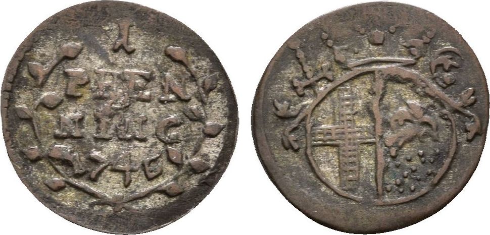 Fulda: 1 Pfennig 1746 Amand von Buseck, 1737-1756: VF | MA-Shops