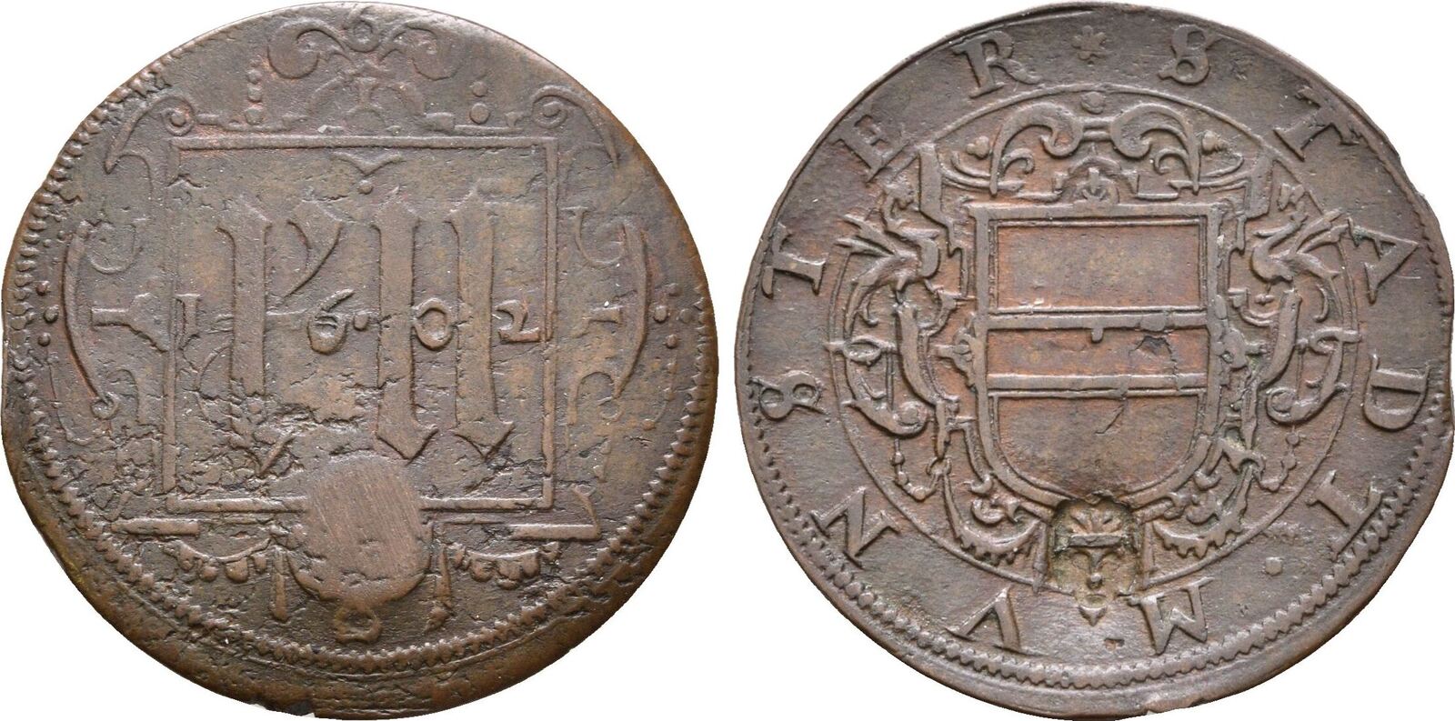 Münster Stadt: 12 Pfennig mit Gegenstempel Weiger 1602 VF-EF | MA-Shops