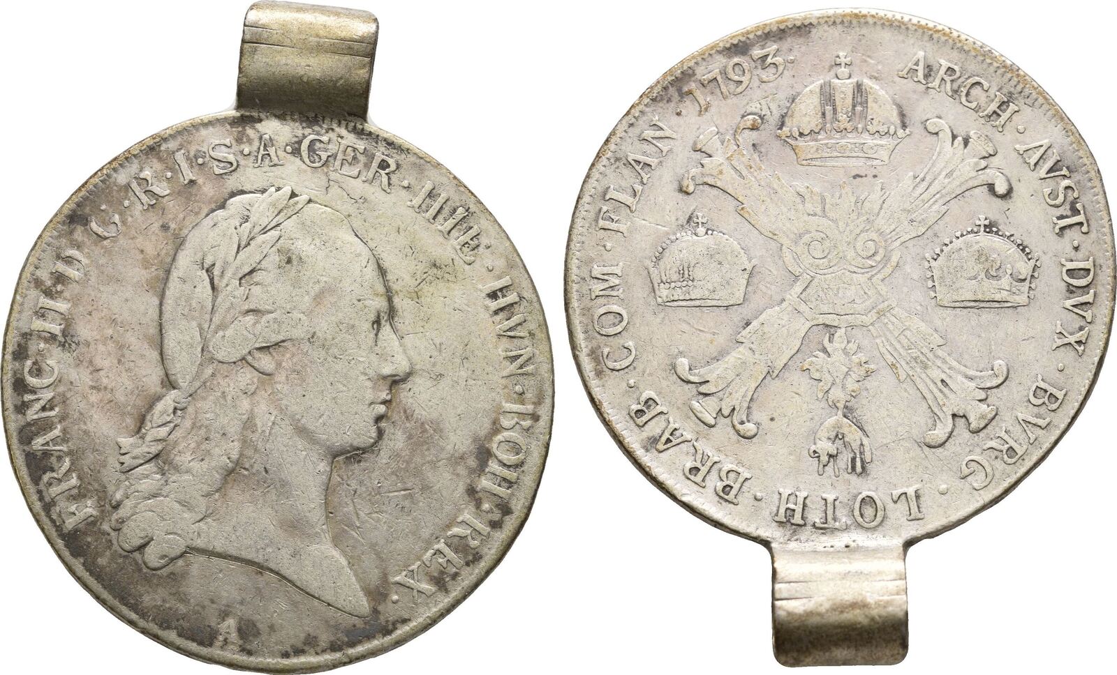 Habsburg: Kronentaler Wien 1793 A Franz II, 1792-1835: VF am Henkel | MA-Shops