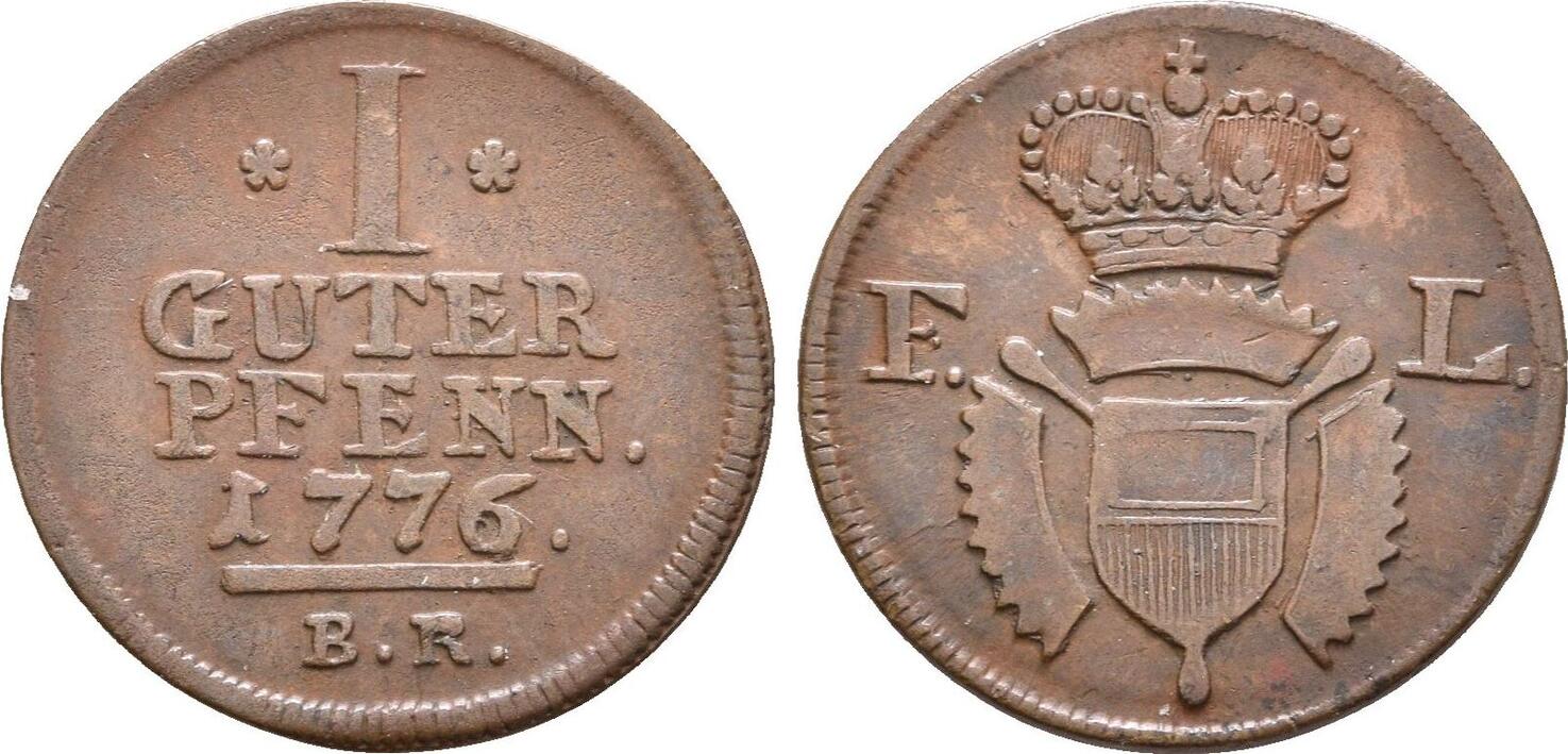 Schaumburg Hessen: 1 Guter Pfennig 1776 Friedrich II, 1760-1785: VF-EF | MA-Shops