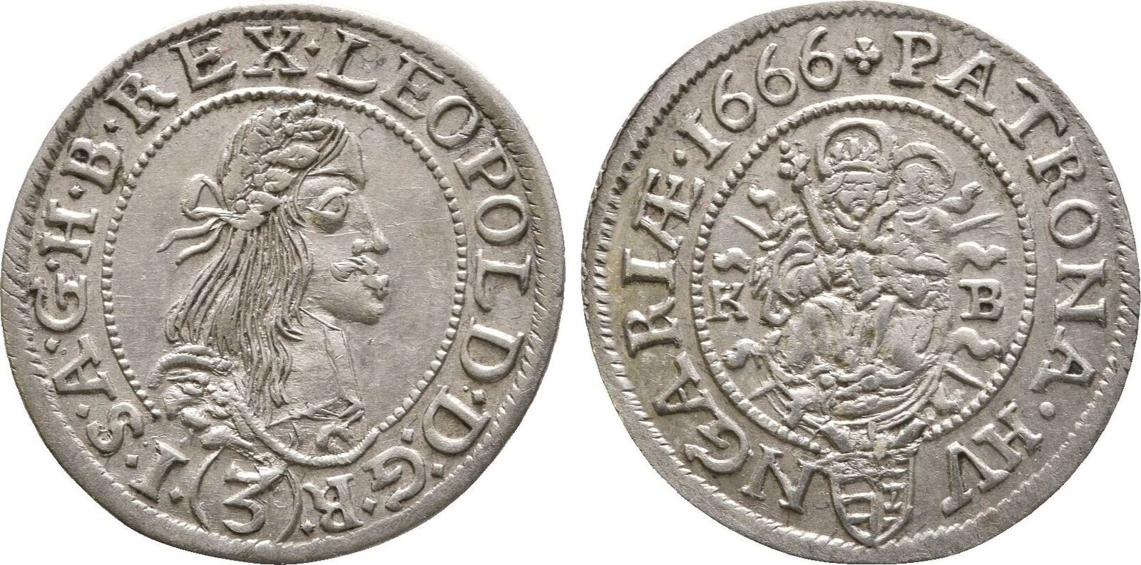 Habsburg: 3 Kreuzer Kremnitz 1666 KB Leopold I, 1657-1705: EF | MA-Shops