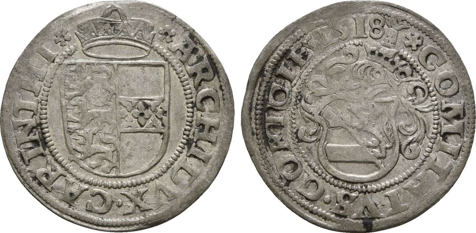 Habsburg: 1/2 Batzen St. Veit 1518 Maximilian I, 1493-1519: VF+ | MA-Shops