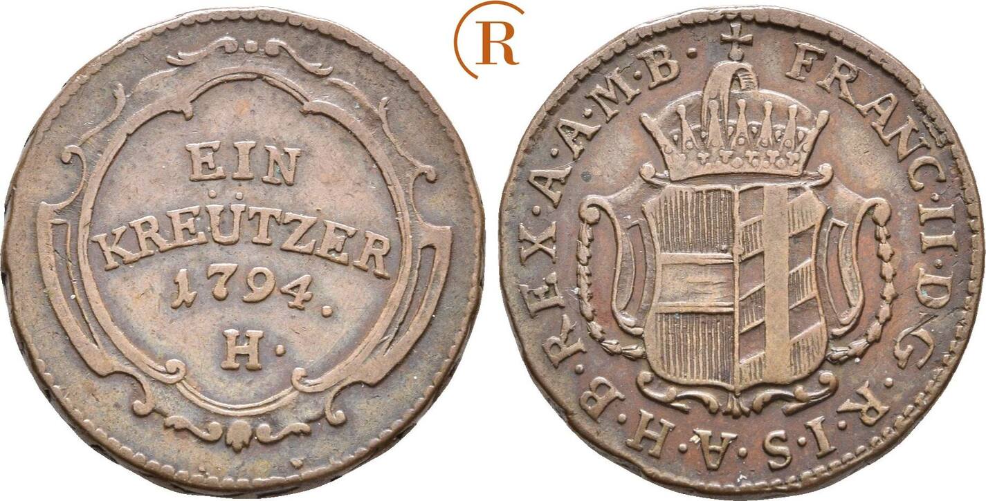 Habsburg: 1 Kreuzer Günzburg 1794 H Franz II. ( I.), 1792-1835: VF | MA-Shops