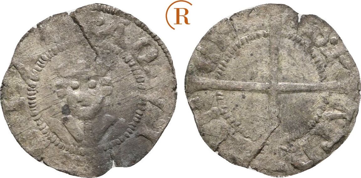 Aquileia Patriarchat: Mezzo Denaro Bertrand dei Genasio, 1334-1350: VF ...