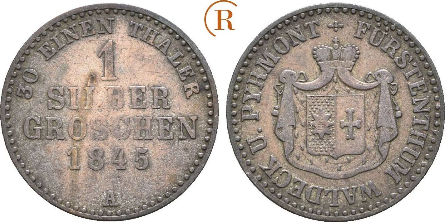 Waldeck: 1 Silbergroschen 1845 A Georg Heinrich, 1813-1845: VF | MA-Shops