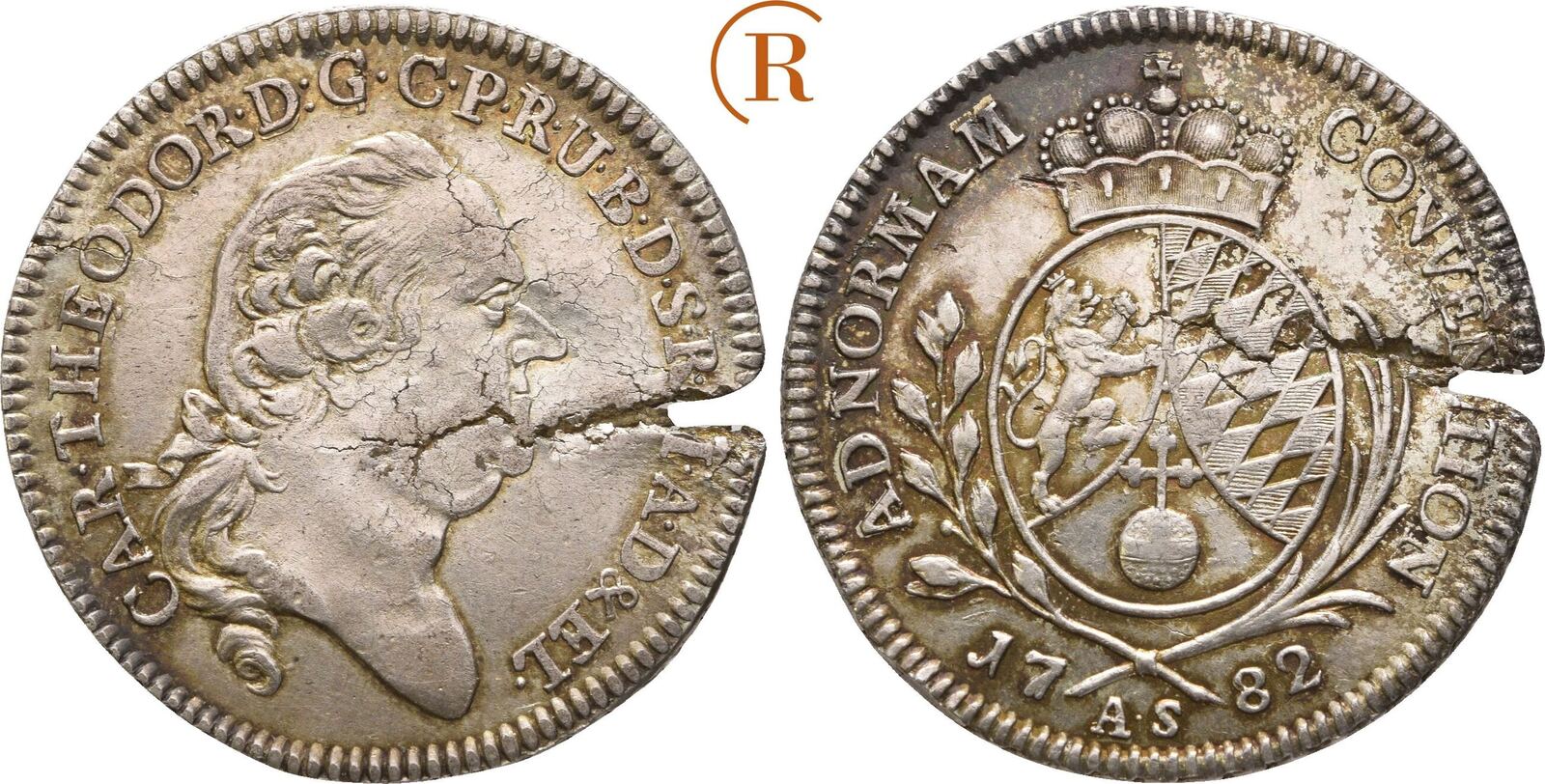 Bayern: 1/2 Taler Mannheim 1782 AS Karl Theodor, 1777-1799: VF-EF ...