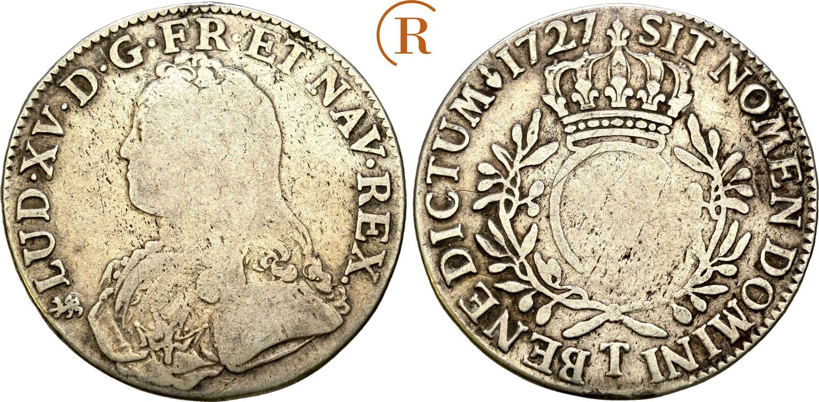 Frankreich: Ecu Nantes 1727 T Ludwig XV, 1715-1774: s | MA-Shops