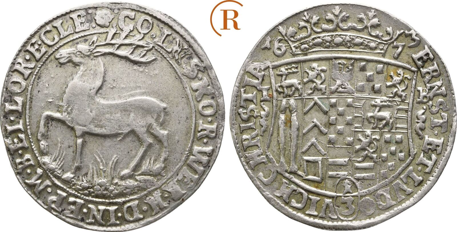 Stolberg: 1/3 Taler 1673 IB Ernst und Ludwig Christian, 1672-1677: VF+ ...