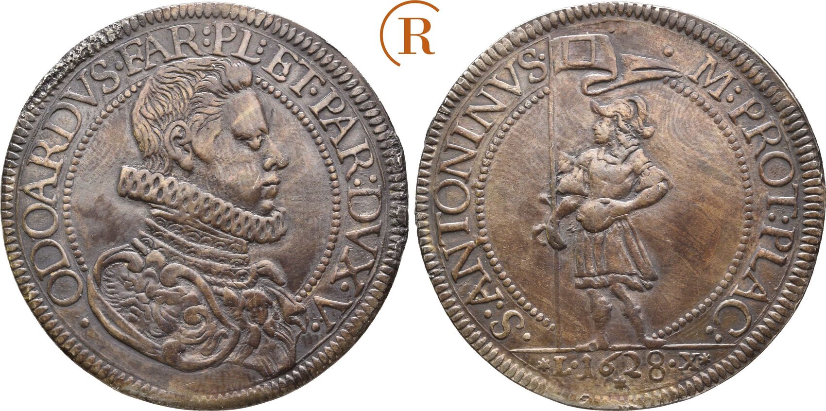 Italien Parma: Scudo 1628 Odoardo Farnese, 1622-1646: VF+ Rand ...