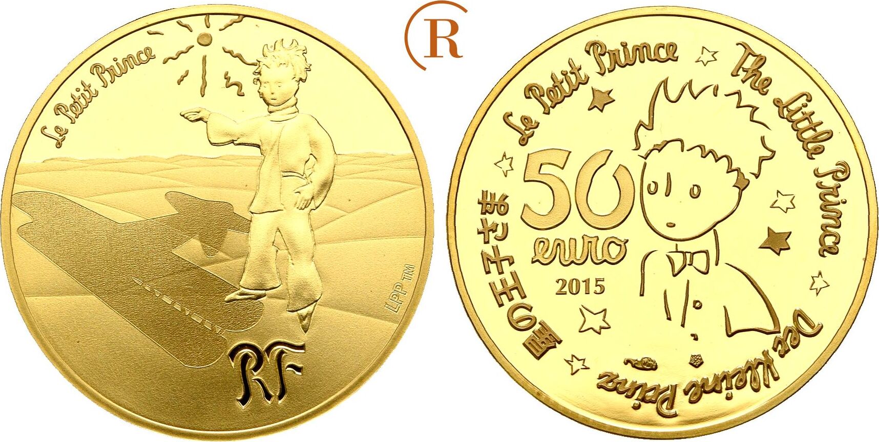 Frankreich: 50 Euro GOLD. Der kleine Prinz 2015 Proof selten, gerine ...